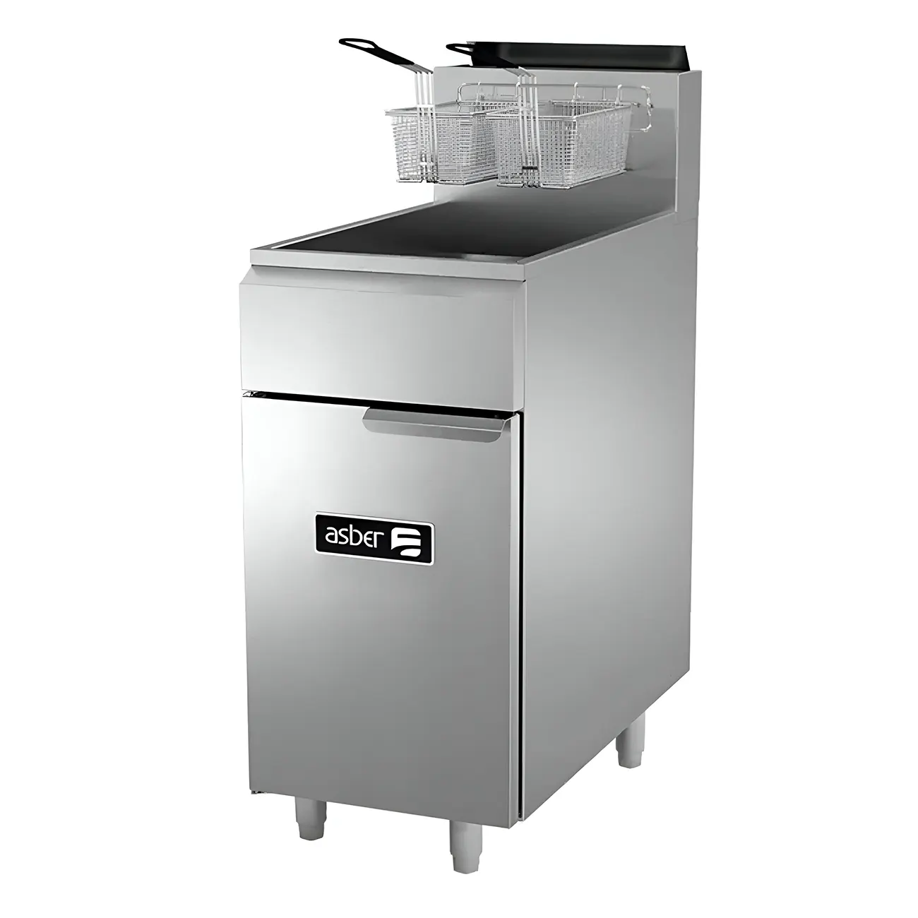 Freidora Industrial A Gas 1 Tina 3 Quemadores ASBER AEF-50-S