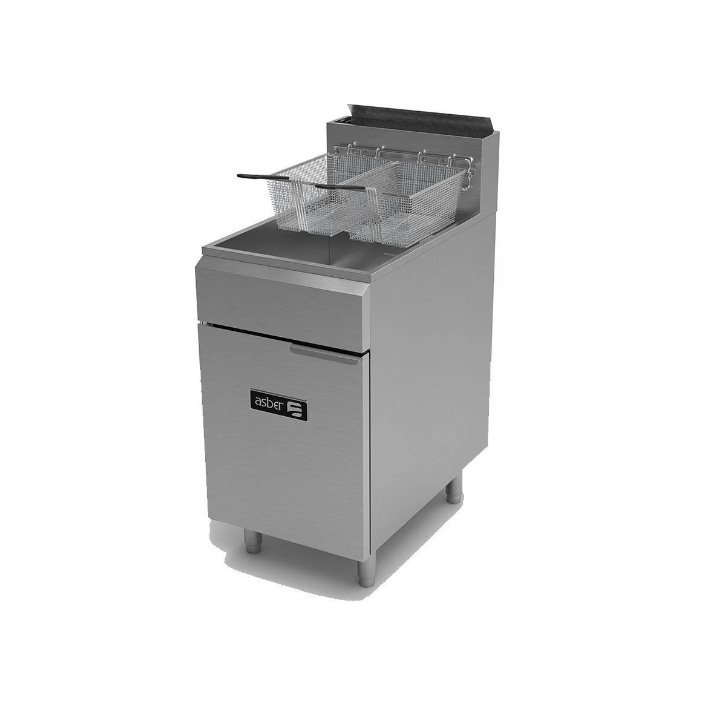 Freidora Industrial A Gas 1 Tina 4 Quemadores. ASBER AEF-75-S